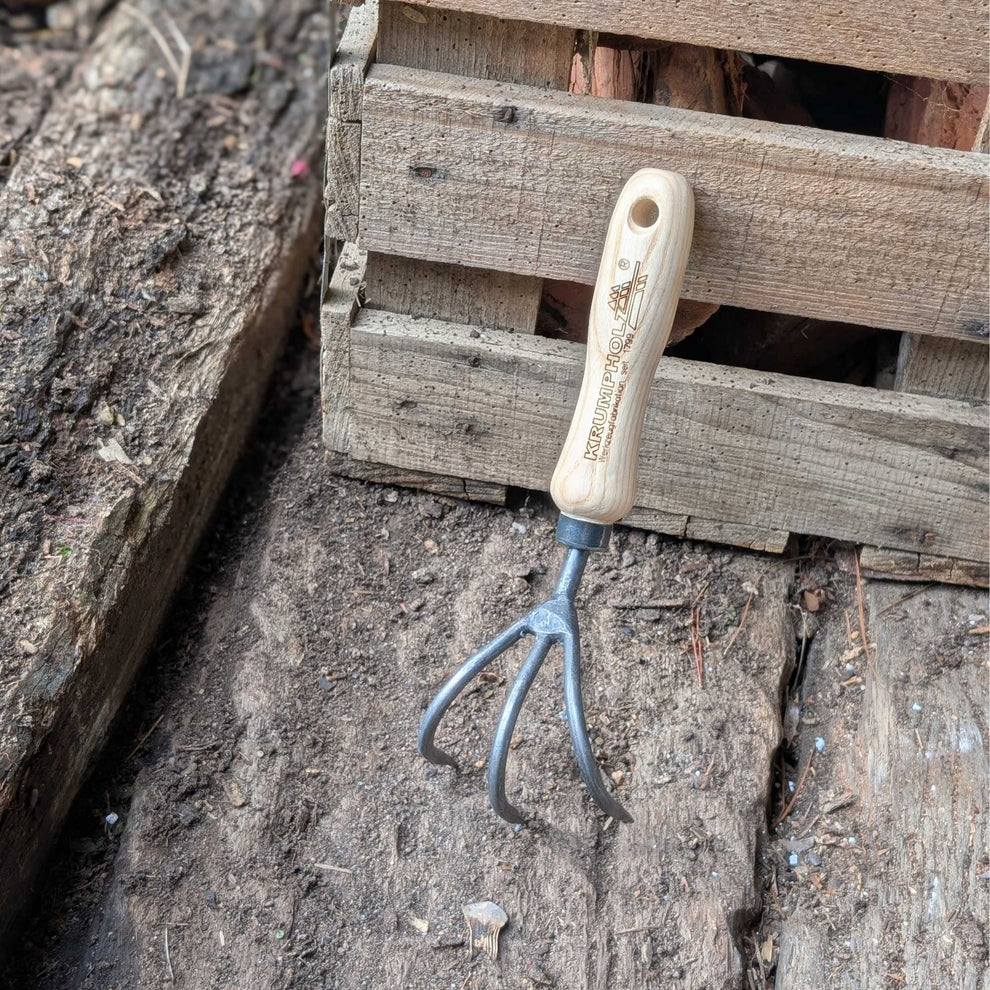 Krumpholz Hand-Forged 3 Tine Cultivator | Minimalist Gardener